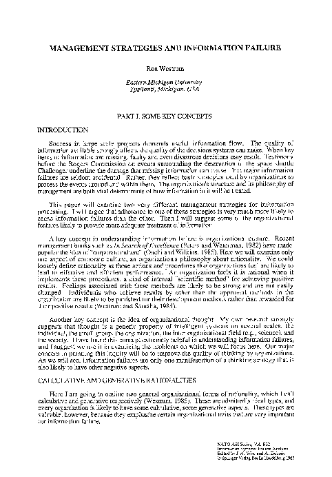 (PDF) Management Strategies and Information Failure