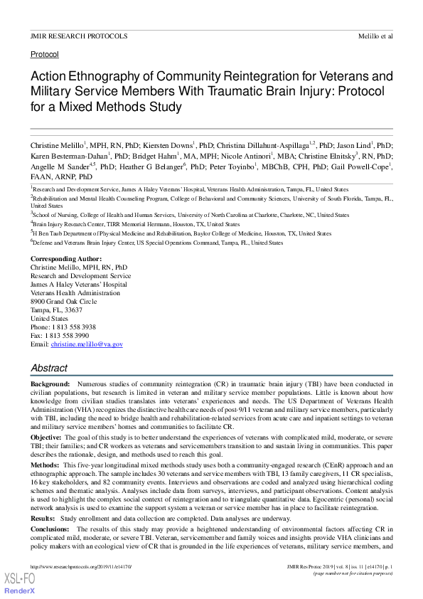 (PDF) Action Ethnography of Community Reintegration for Veterans and ...