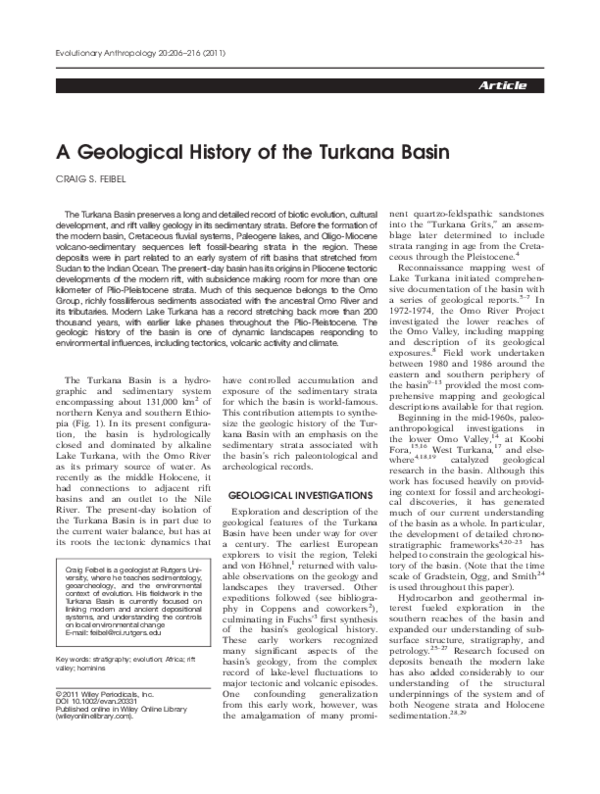 (PDF) A Geological History of the Turkana Basin