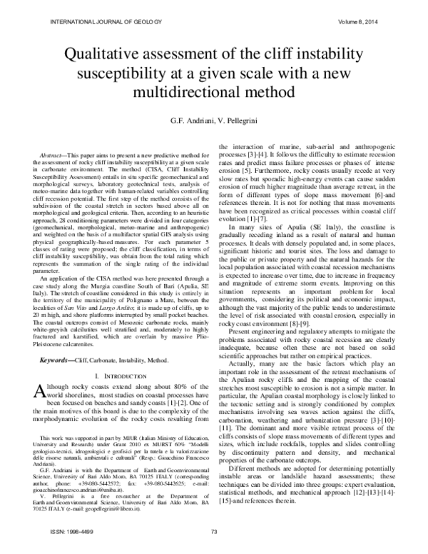 (PDF) Qualitative assessment of the cliff instability susceptibility at ...