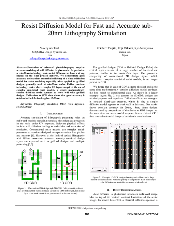 (PDF) Resist Diffusion Model for Fast and Accurate sub- 20nm ...