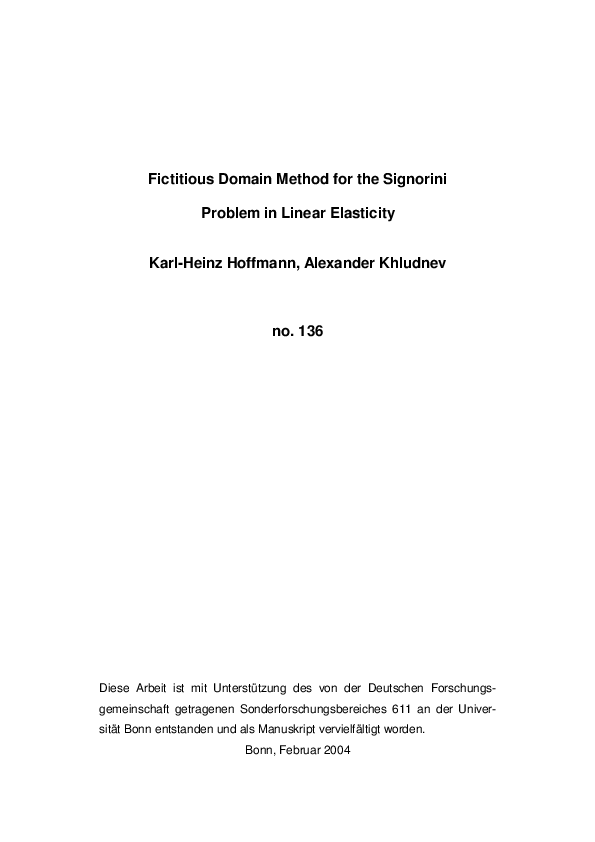 Pdf Fictitious Domain Method For The Signorini Problem In Linear