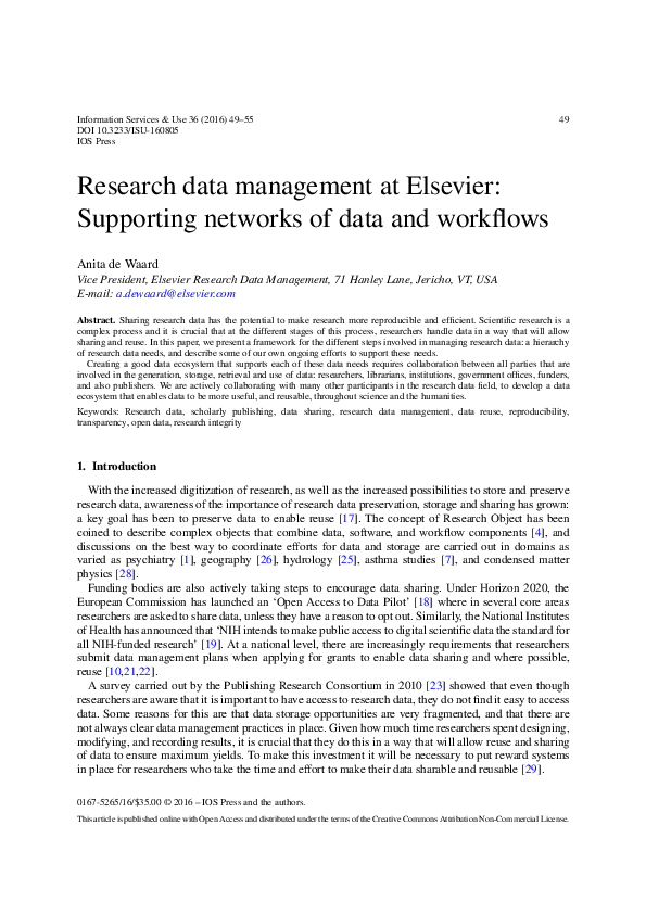(PDF) Research data management at Elsevier: Supporting networks of data ...