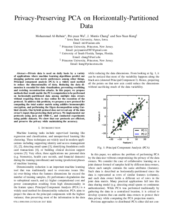 (PDF) Privacy-preserving PCA on horizontally-partitioned data