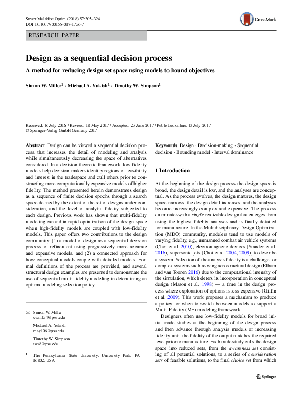 (PDF) Design as a sequential decision process