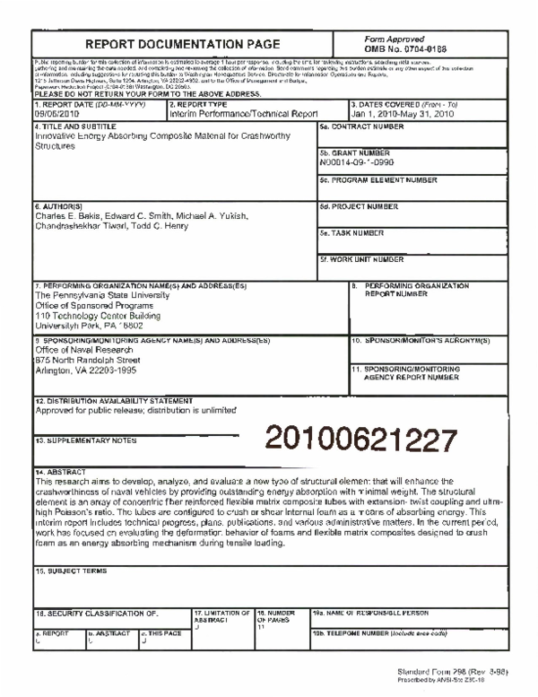 (PDF) Innovative Energy Absorbing Composite Material for Crashworthy ...