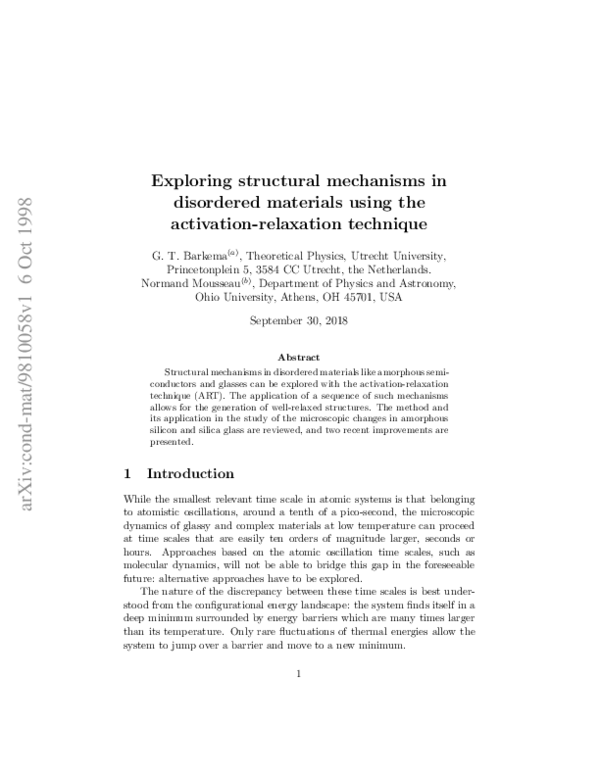(PDF) Exploring structural mechanisms in disordered materials using the ...