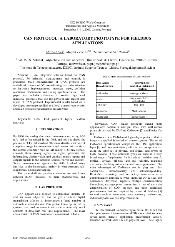 (PDF) CAN protocol: A laboratory prototype for Field Bus Applications