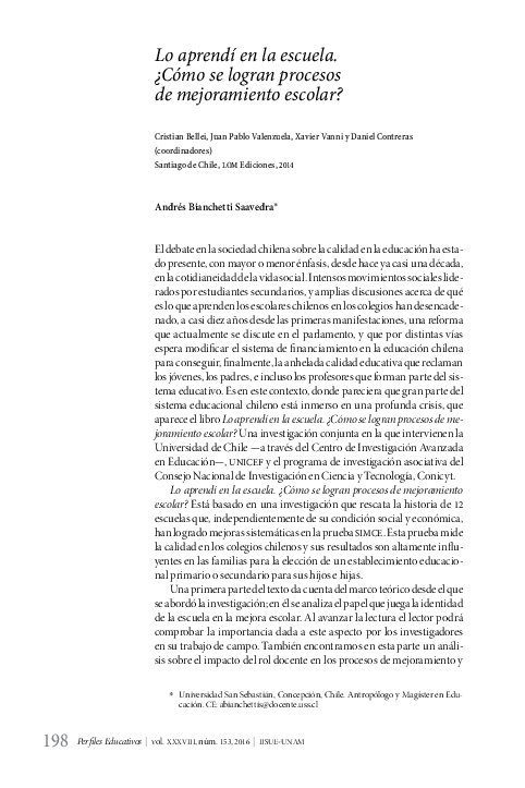 (PDF) Lo aprendí en la escuela. ¿Cómo se logran procesos de ...