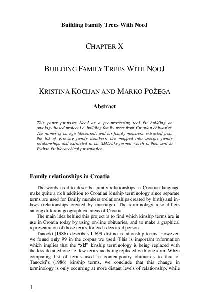 (PDF) Building Family Trees With NooJ