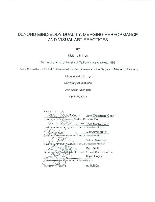 (PDF) A Master of Fine Arts thesis giving an explanation and ...