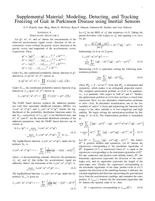 (PDF) Modeling, Detecting, and Tracking Freezing of Gait in Parkinson Disease using Inertial Sensors
