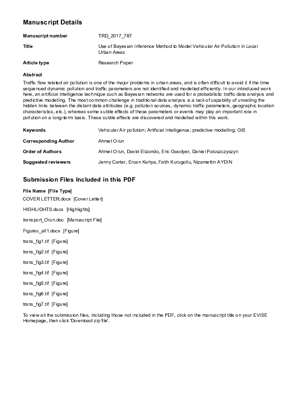 Pdf Use Of Bayesian Inference Method To Model Vehicular Air Pollution In Local Urban Areas