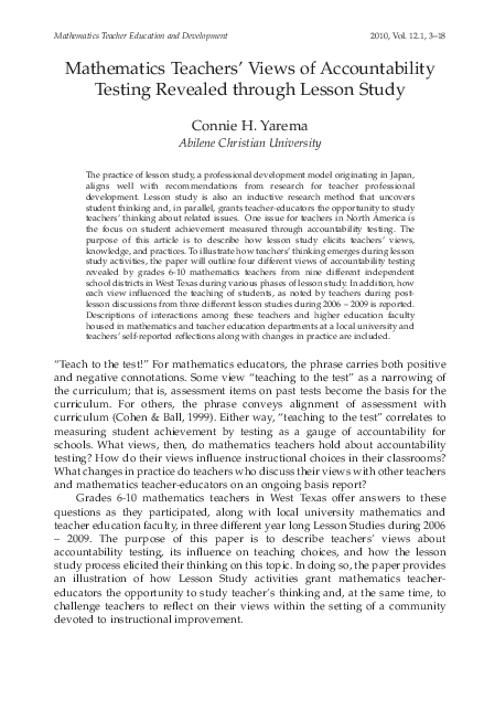 (PDF) Mathematics Teachers’ Views of Accountability Testing Revealed ...