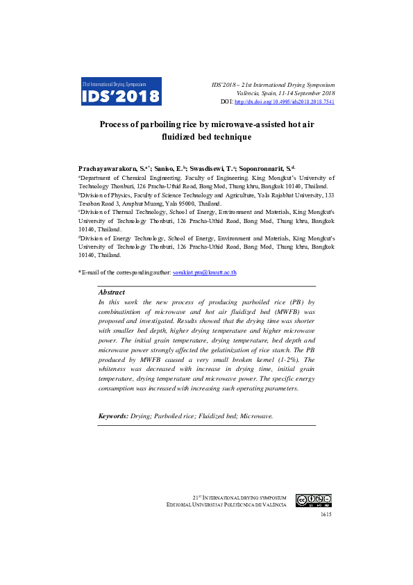 (PDF) Process of parboiling rice by microwave-assisted hot air ...