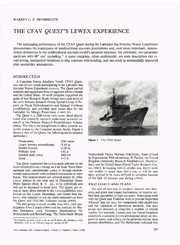 (PDF) The Cfav Quest's Lewex Experience