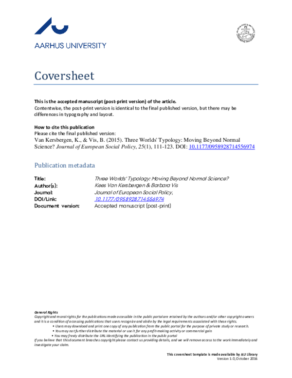 (PDF) Three worlds’ typology: Moving beyond normal science?