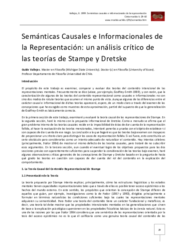 (PDF) Semánticas Causales e Informacionales de la Representación: un ...