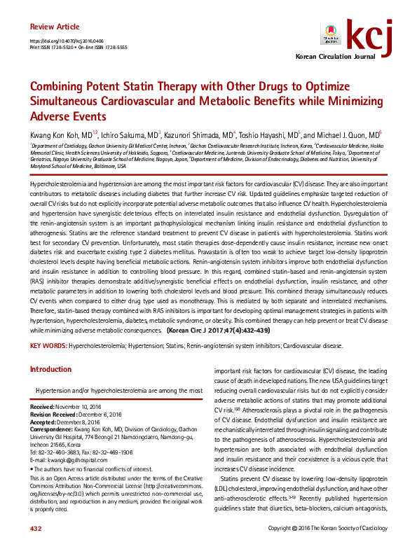 (PDF) Combining Potent Statin Therapy with Other Drugs to Optimize ...