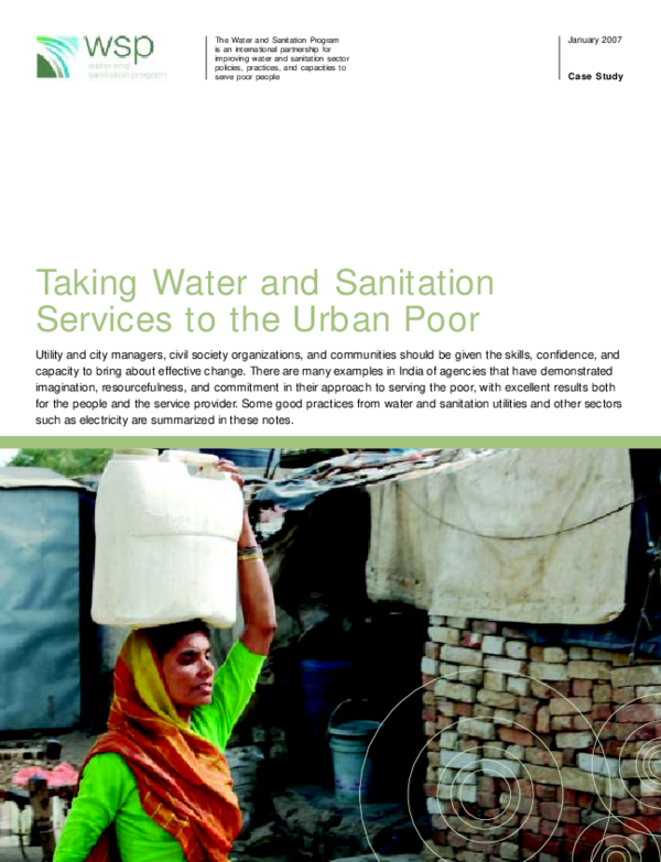 (PDF) Water and sanitation services to the urban poor