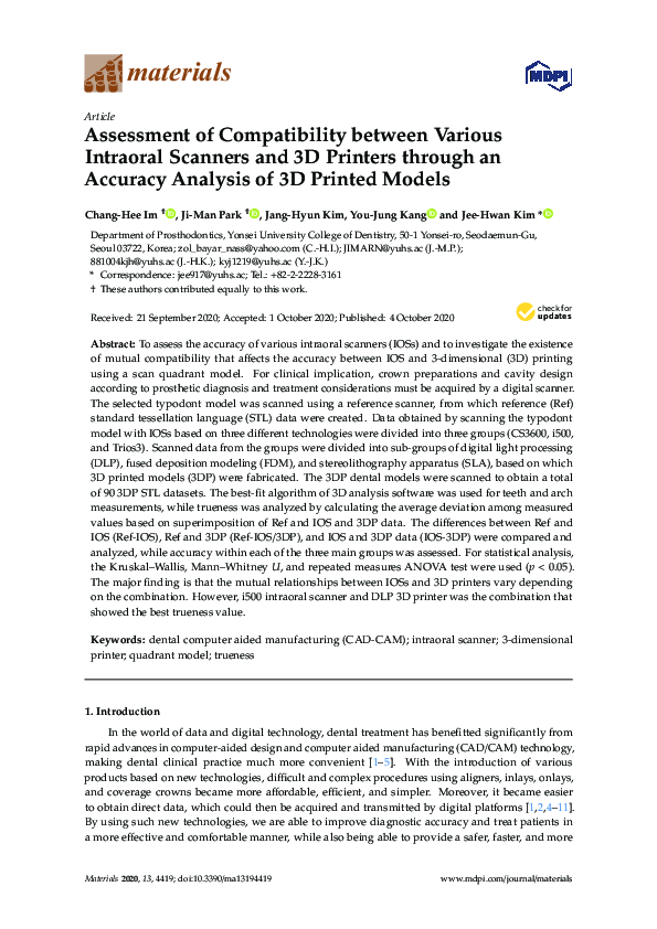 (PDF) Assessment of Compatibility between Various Intraoral Scanners ...