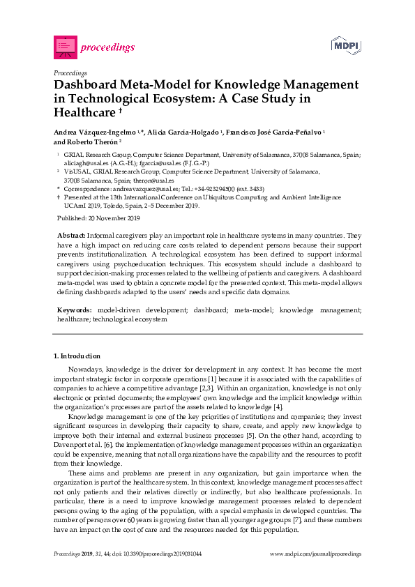 (PDF) Dashboard Meta-Model for Knowledge Management in Technological ...