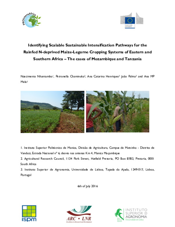 (PDF) Identifying Scalable Sustainable Intensification Pathways for the ...
