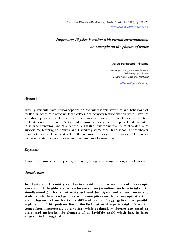 (PDF) Improving Physics learning with virtual environments: an example ...