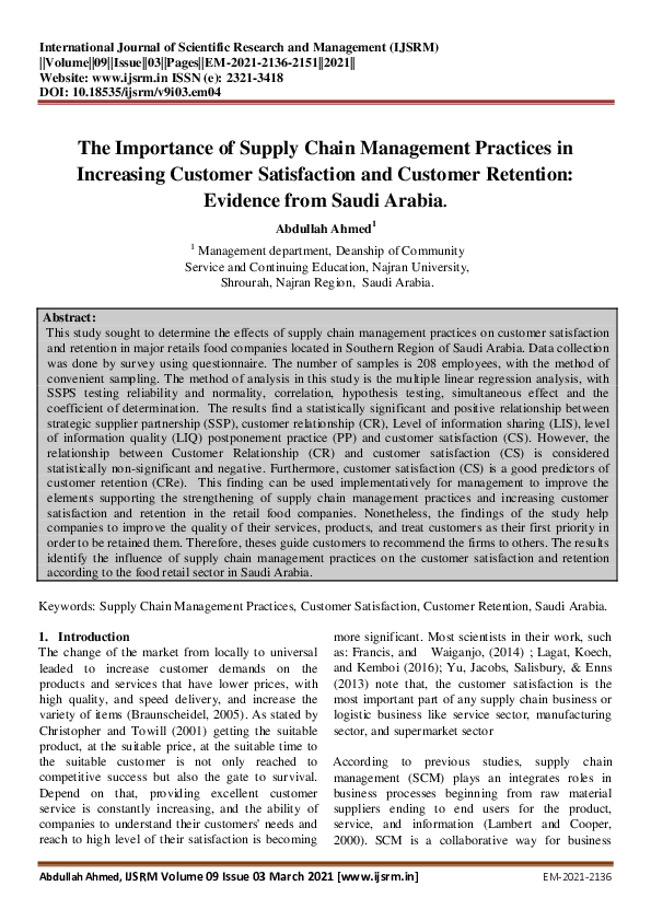(PDF) The Importance of Supply Chain Management Practices in Increasing ...