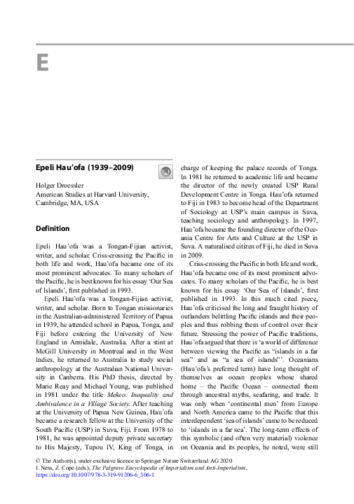(PDF) Epeli Hau’ofa (1939–2009)