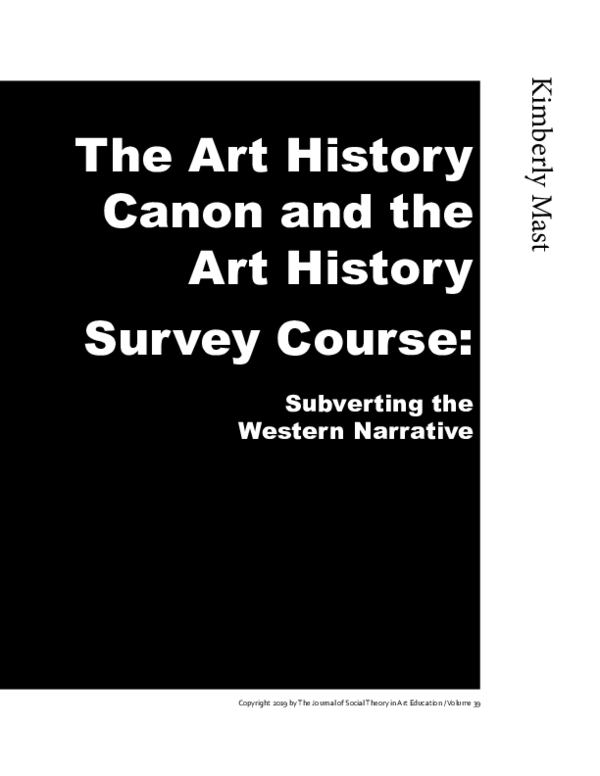 (PDF) The Art History Canon and the Art History Survey Course ...