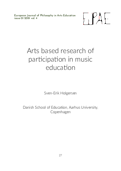 (PDF) Arts based research of participation in music education
