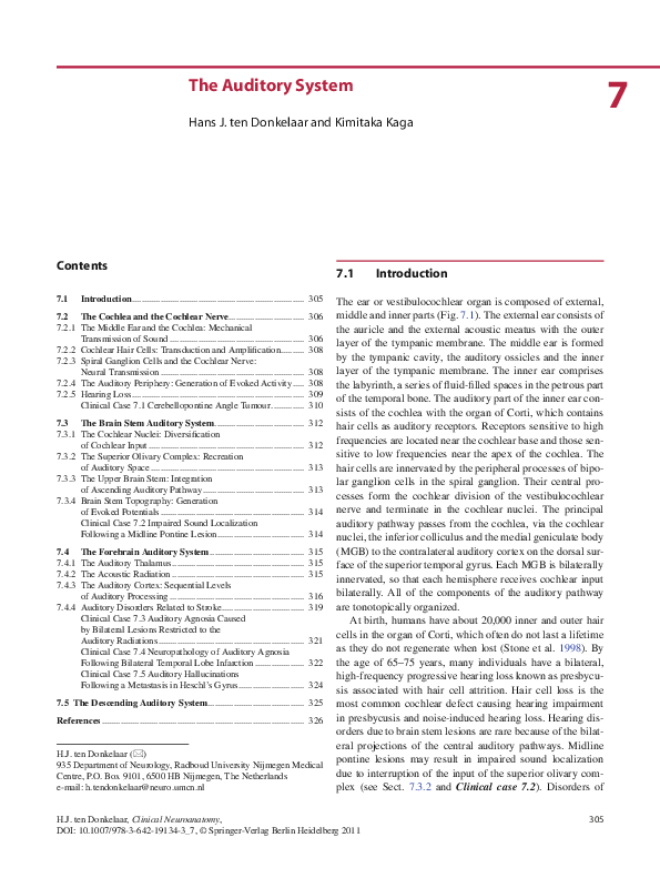 (PDF) The Auditory System