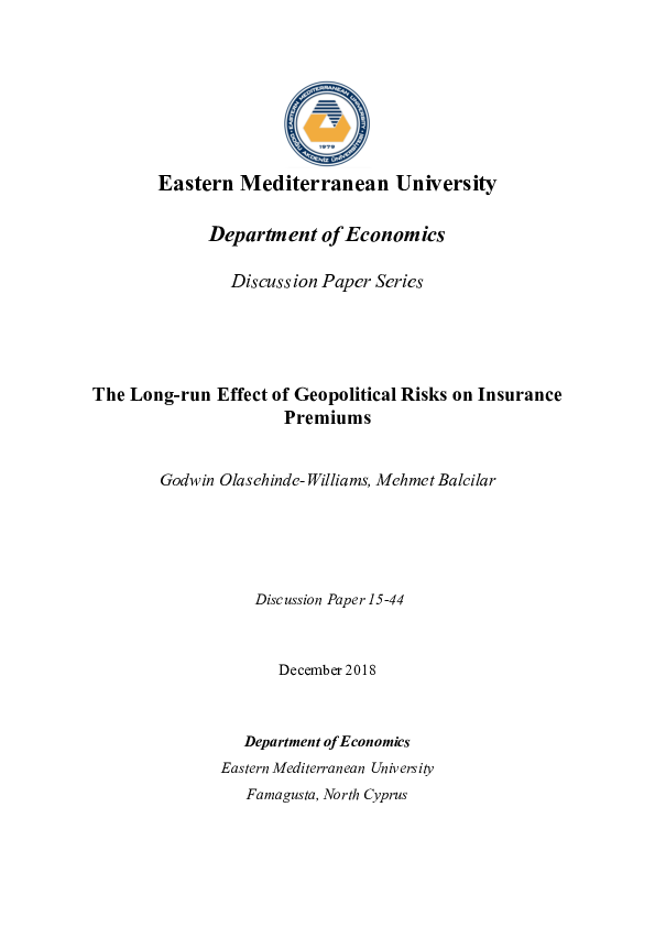(PDF) The Long-run Effect of Geopolitical Risks on Insurance Premiums