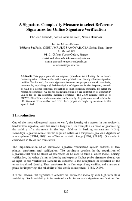 (PDF) A Signature Complexity Measure to Select Reference Signatures for ...
