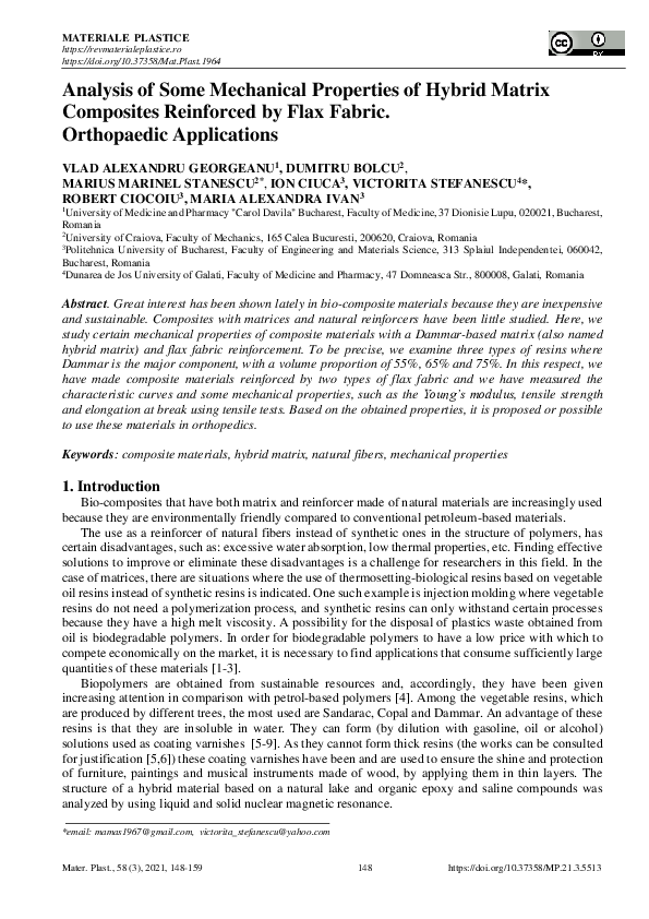(PDF) Analysis of Some Mechanical Properties of Hybrid Matrix ...