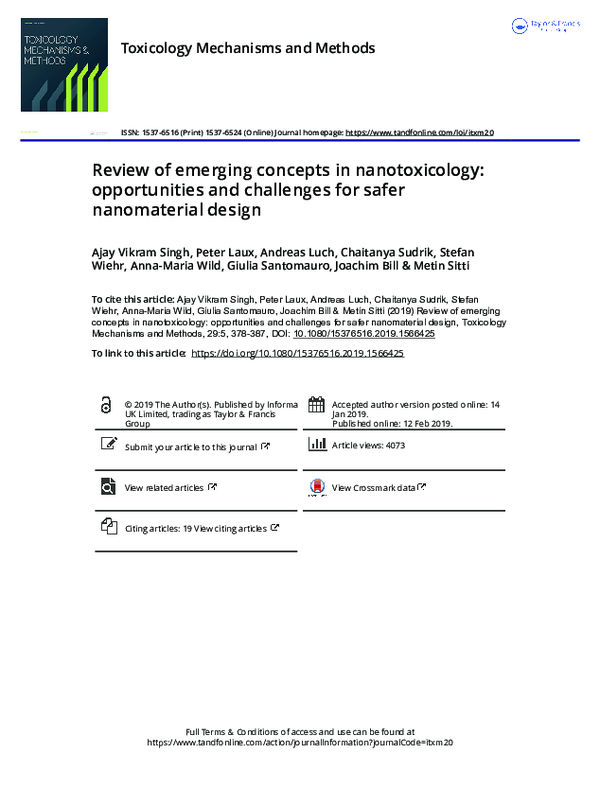 (PDF) Review of emerging concepts in nanotoxicology: opportunities and challenges for safer ...