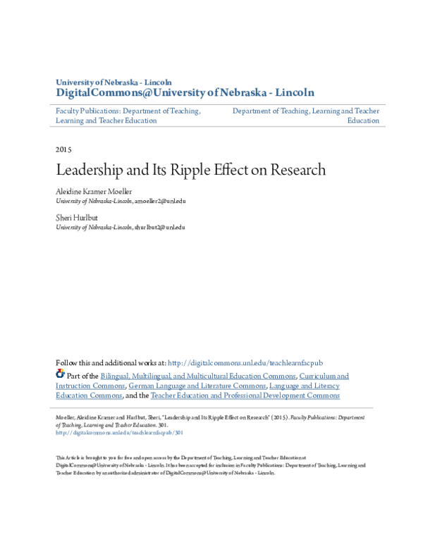 (PDF) Leadership and Its Ripple Effect on Research
