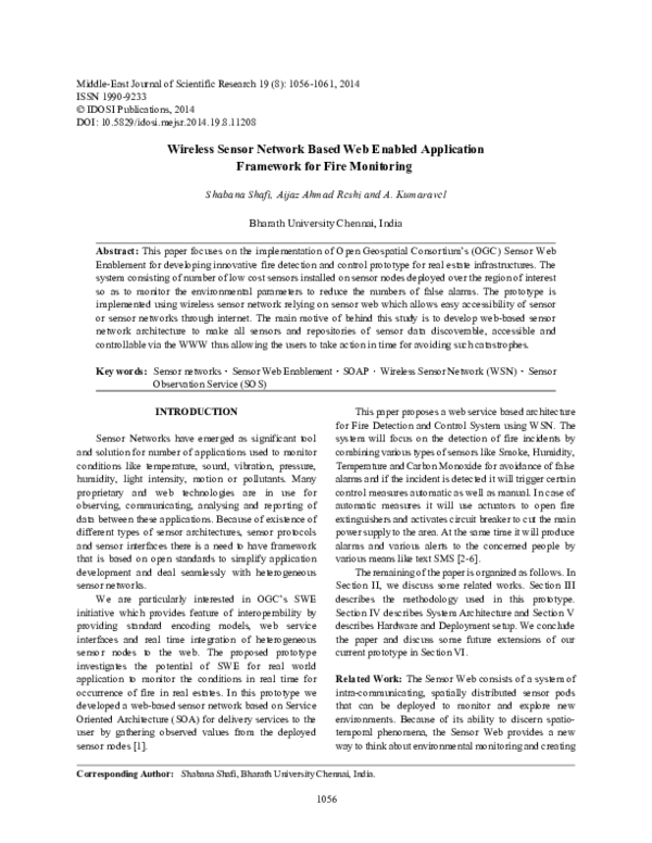 Pdf Wireless Sensor Network Based Web Enabled Application Framework