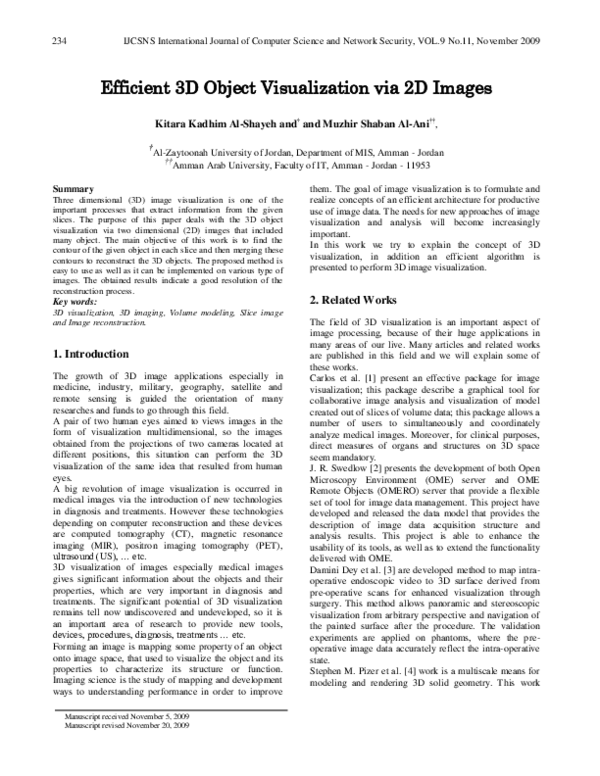 (PDF) Efficient 3D Object Visualization via 2D Images