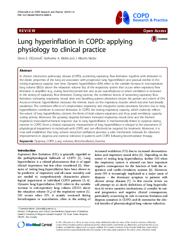 (PDF) Lung hyperinflation in COPD: applying physiology to clinical practice