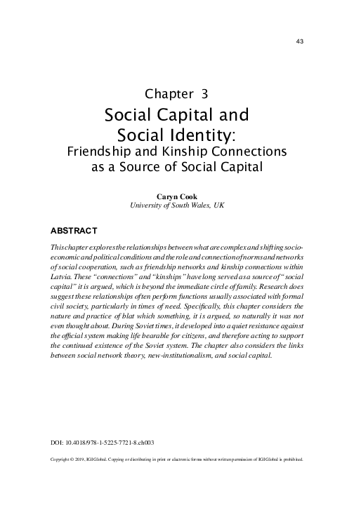 (PDF) Social Capital and Social Identity