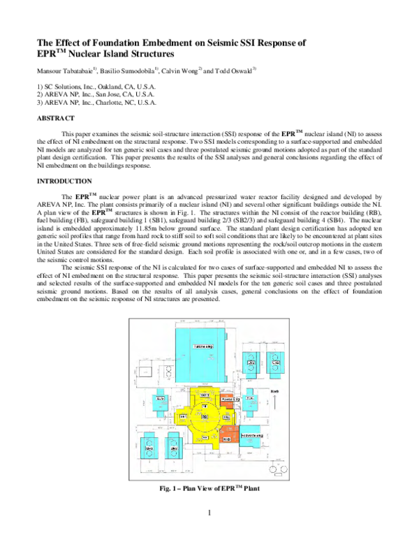 (PDF) The Effect of Foundation Embedment on Seismic SSI Response of EPR ...