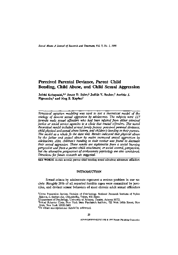 (PDF) Perceived parental deviance, parent-child bonding, child abuse ...