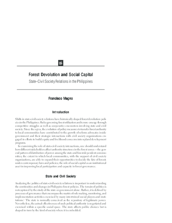 (PDF) Forest Devolution and Social Capital: State-Civil Society ...