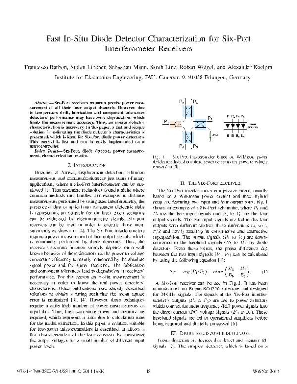 (PDF) Fast in-situ diode detector characterization for Six-Port ...