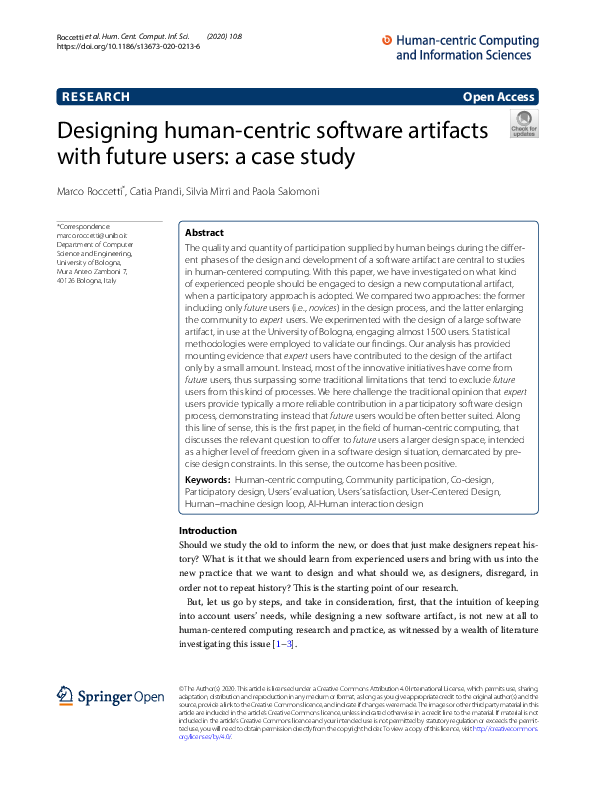 (PDF) Designing human-centric software artifacts with future users: a case study