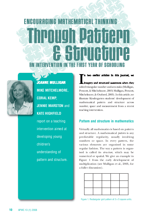 (PDF) Encouraging Mathematical Thinking through Pattern and Structure ...
