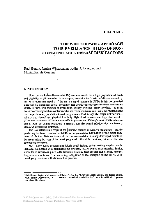 (PDF) The WHO STEPwise approach to surveillance (STEPS) of ...