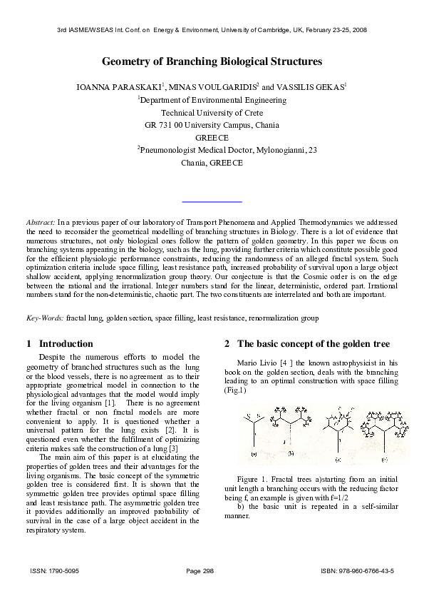 (PDF) Geometry of branching biological structures